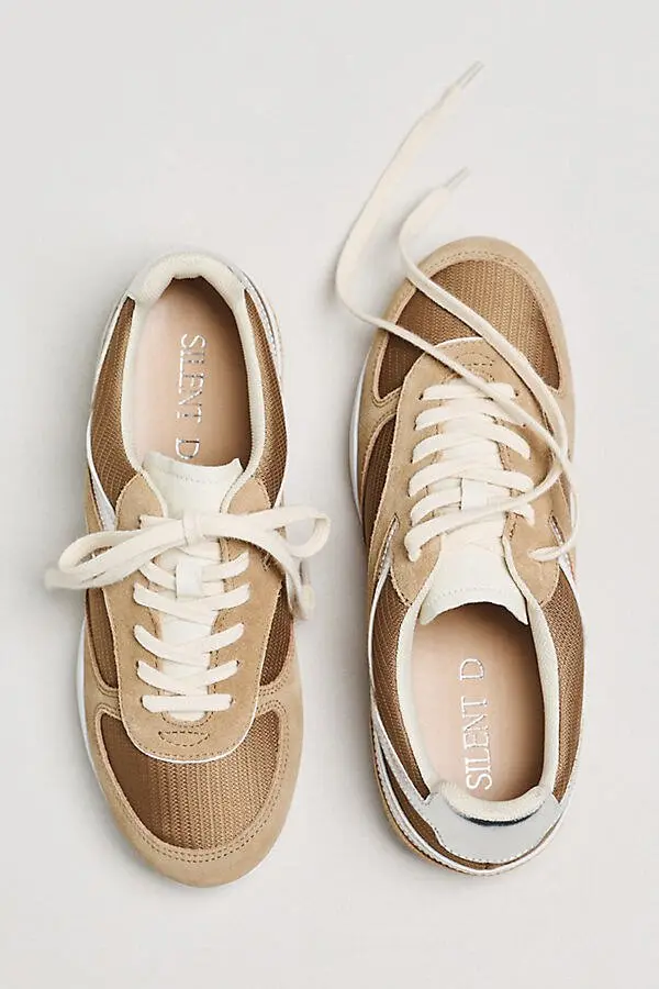 SILENT D Leather Sneakers - Beige