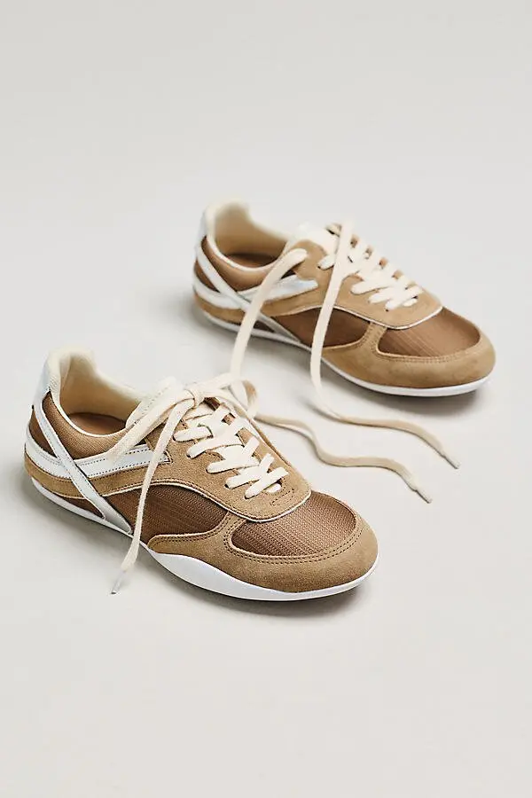 SILENT D Leather Sneakers - Beige