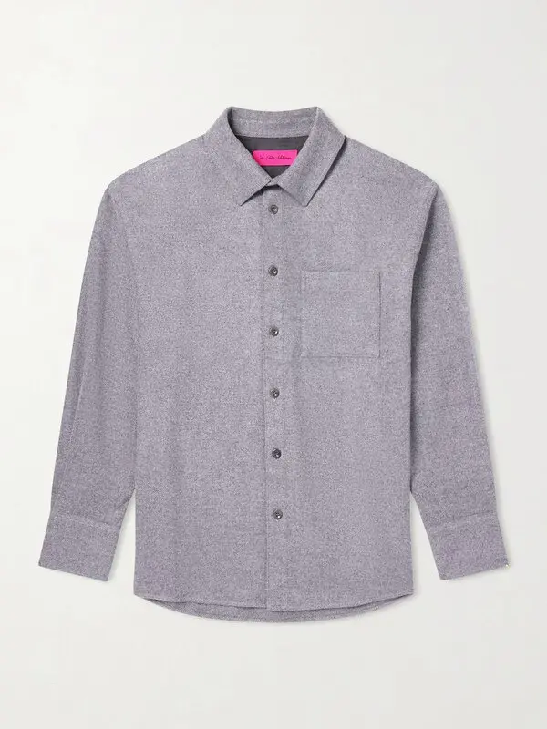 THE ELDER STATESMAN Wool, Silk And Cashmere-blend Overshirt - Gray