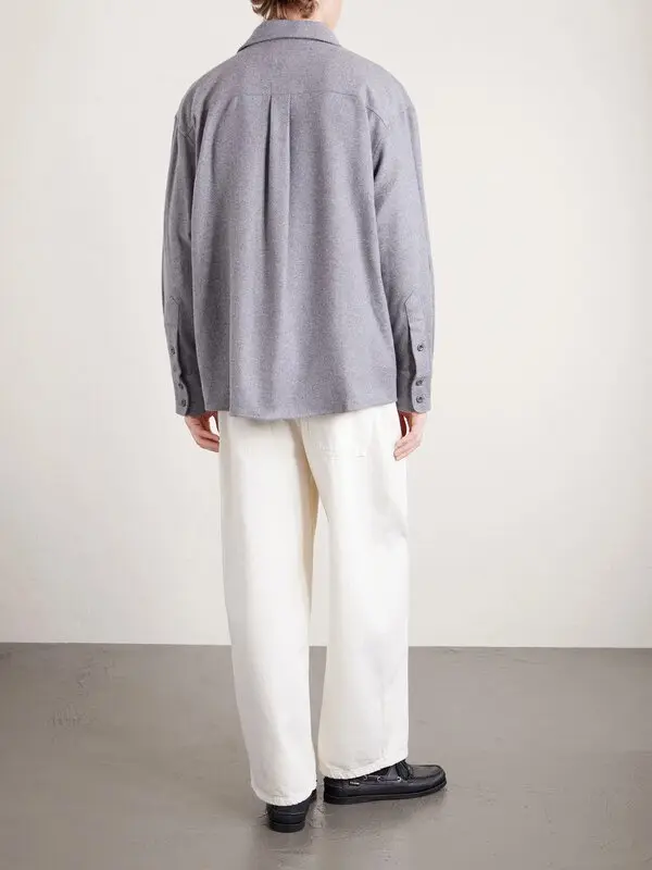 THE ELDER STATESMAN Wool, Silk And Cashmere-blend Overshirt - Gray
