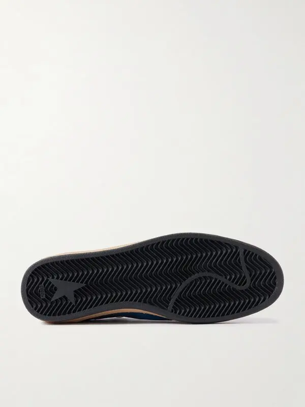 GOLDEN GOOSE Ball Star Suede-trimmed Leather Sneakers - Blue