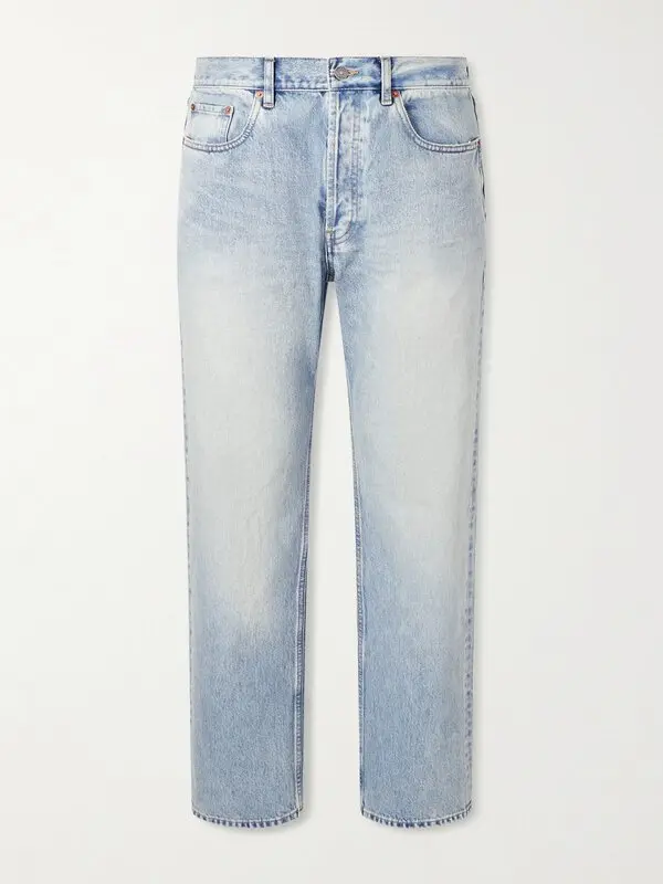 Saint Laurent Straight-leg Distressed Jeans