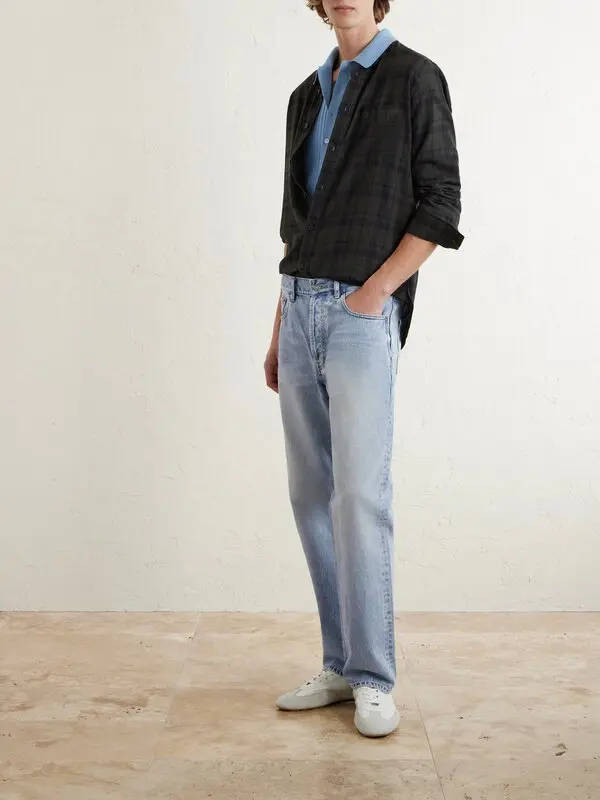 Saint Laurent Straight-leg Distressed Jeans