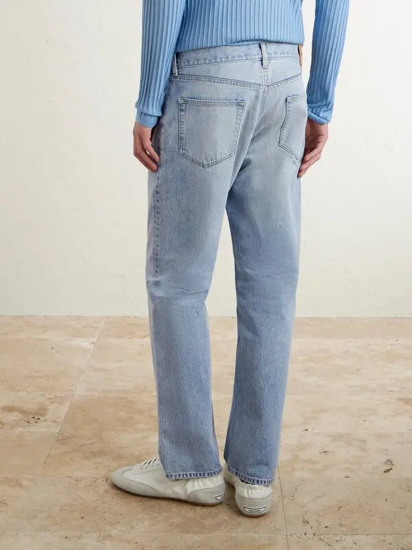 Saint Laurent Straight-leg Distressed Jeans