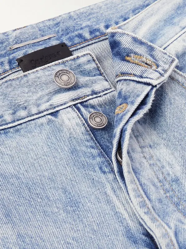 Saint Laurent Straight-leg Distressed Jeans