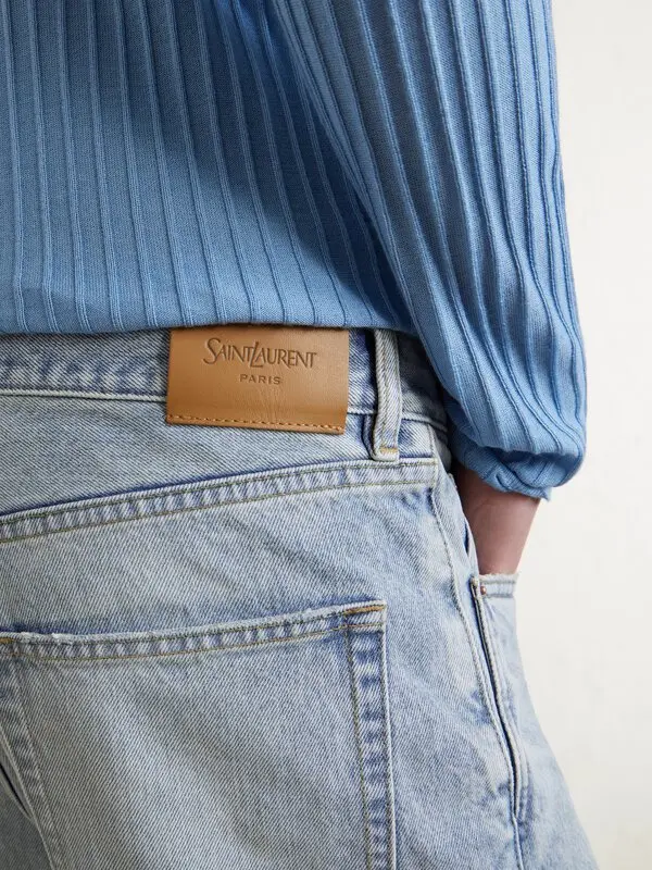 Saint Laurent Straight-leg Distressed Jeans