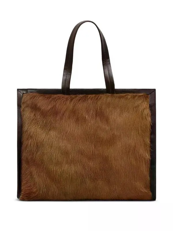 Andersson Bell Fur-panelled Tote Bag - Brown