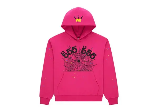 SP5DER Angel Number Hoodie - Pink