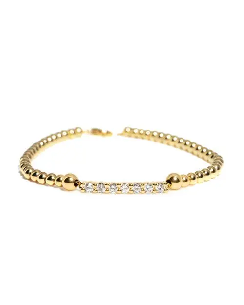 ZARUX Sphereglow Diamond Beaded Bracelet - Yellow Gold