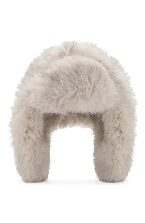 Mango Faux Fur Trapper Hat - Beige