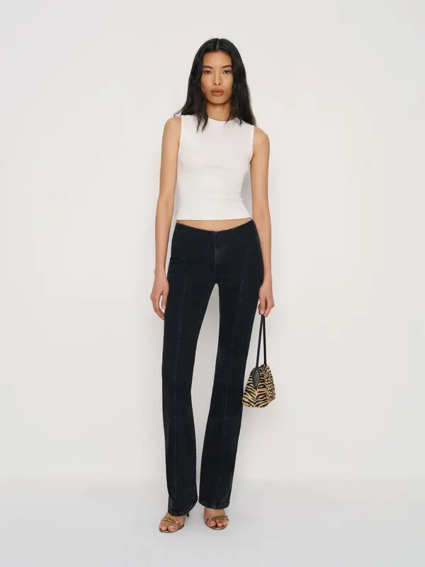 REFORMATION Elora Super Stretch Low Rise Bootcut Jeans - Blue