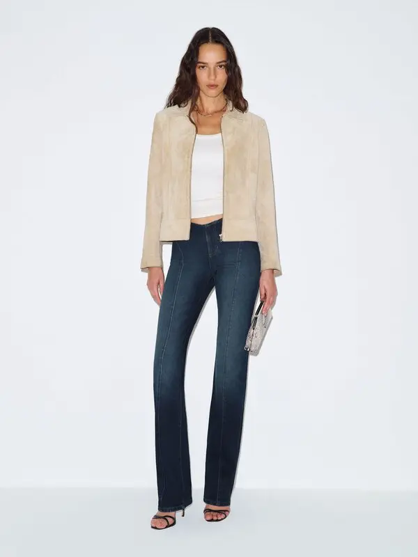 REFORMATION Elora Super Stretch Low Rise Bootcut Jeans - Blue
