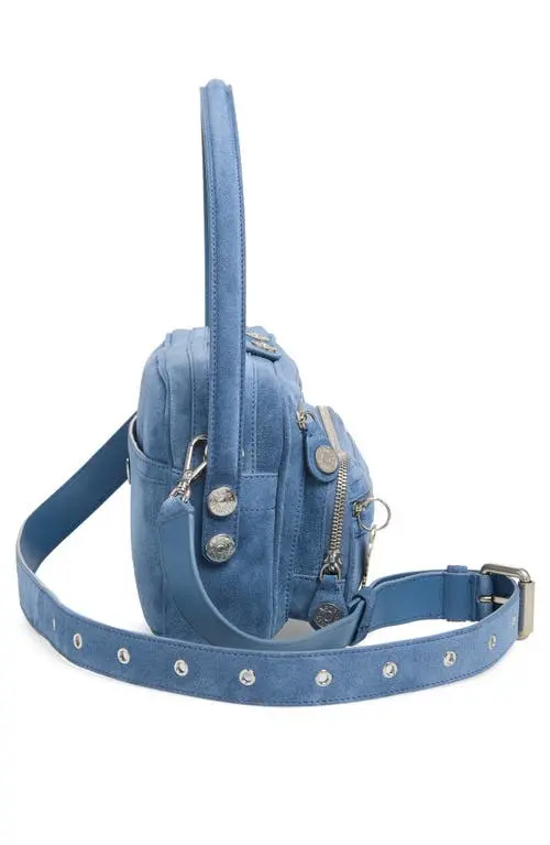 Acne Studios Camero Party Suede Shoulder Bag - Denim Blue