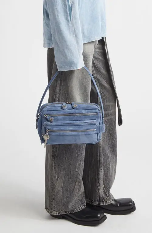 Acne Studios Camero Party Suede Shoulder Bag - Denim Blue