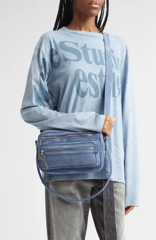 Acne Studios Camero Party Suede Shoulder Bag - Denim Blue