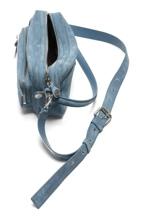 Acne Studios Camero Party Suede Shoulder Bag - Denim Blue