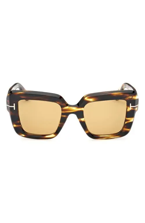 TOM FORD Esme Square Sunglasses - Shiny Honey Brown/amber