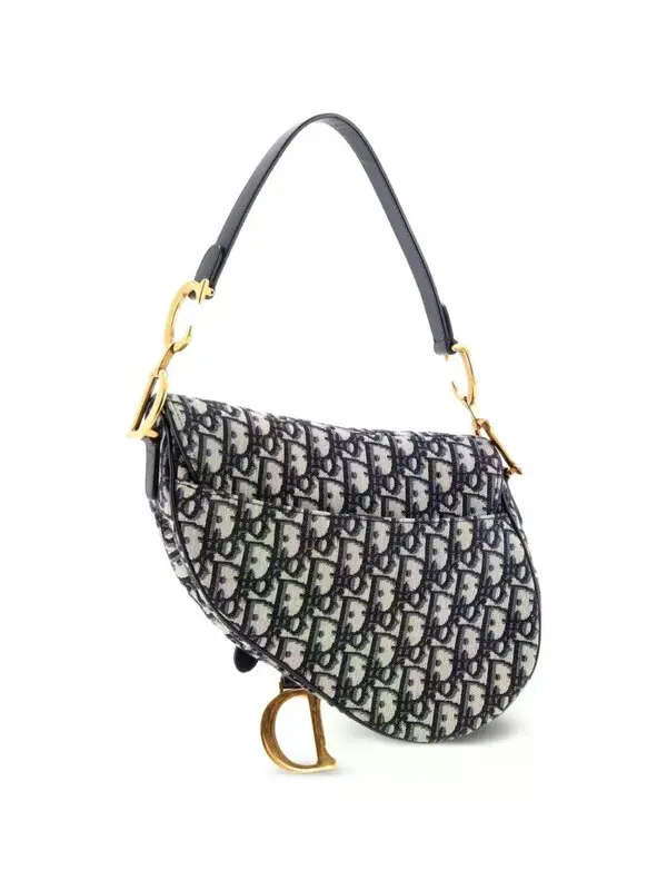 Dior Saddle Handbag Oblique Canvas Medium Shoulder Bag - Blue