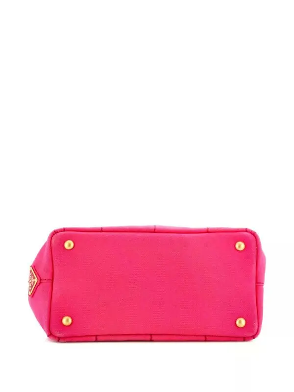 Prada Canapa Convertible Shopping Canvas Small Tote Bag - Pink