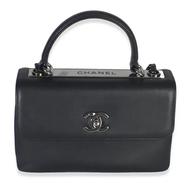 Chanel Calfskin Small Trendy Cc Flap Bag - Black