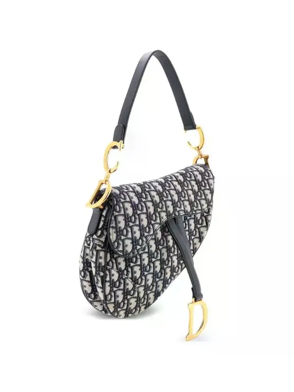 Dior Saddle Oblique Canvas Shoulder Bag - Blue