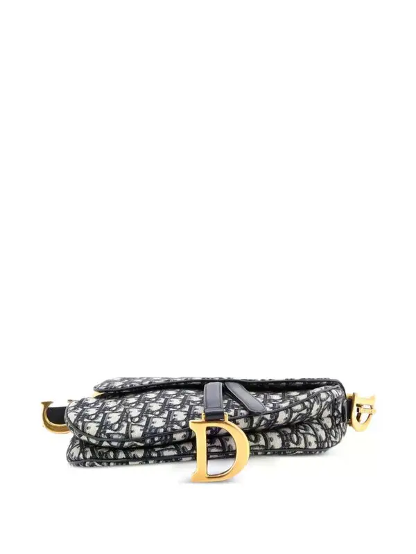 Dior Saddle Oblique Canvas Shoulder Bag - Blue