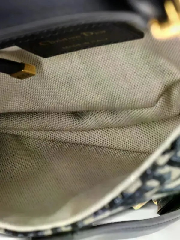 Dior Saddle Handbag With Strap Oblique Canvas