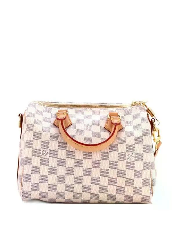 LOUIS VUITTON Speedy Bandouliere 25 Satchel - White