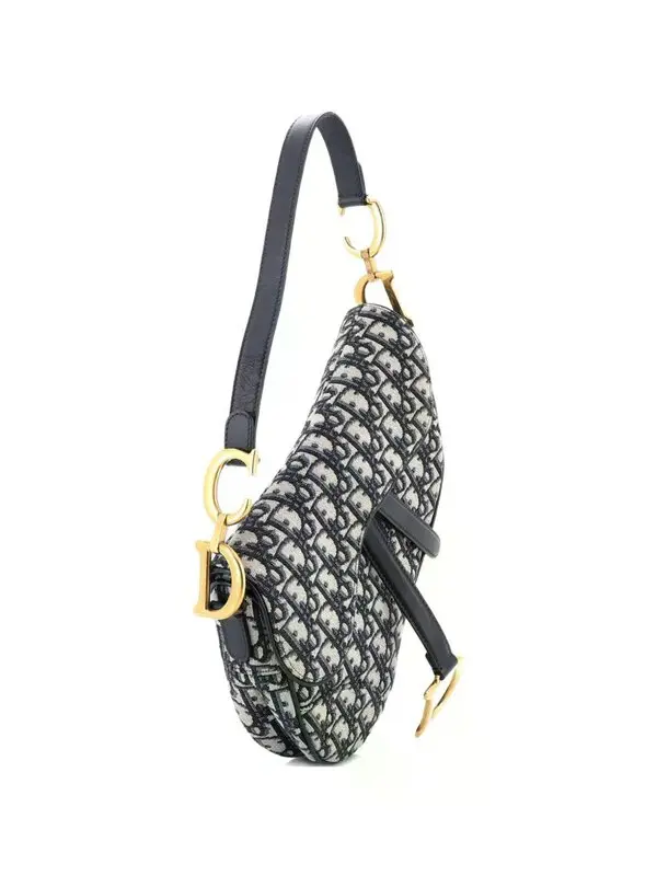 Dior Saddle Handbag Oblique Canvas Medium Shoulder Bag - Blue