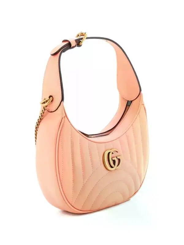 Gucci Gg Marmont Half Moon Matelasse Leather Mini Hobo Bag