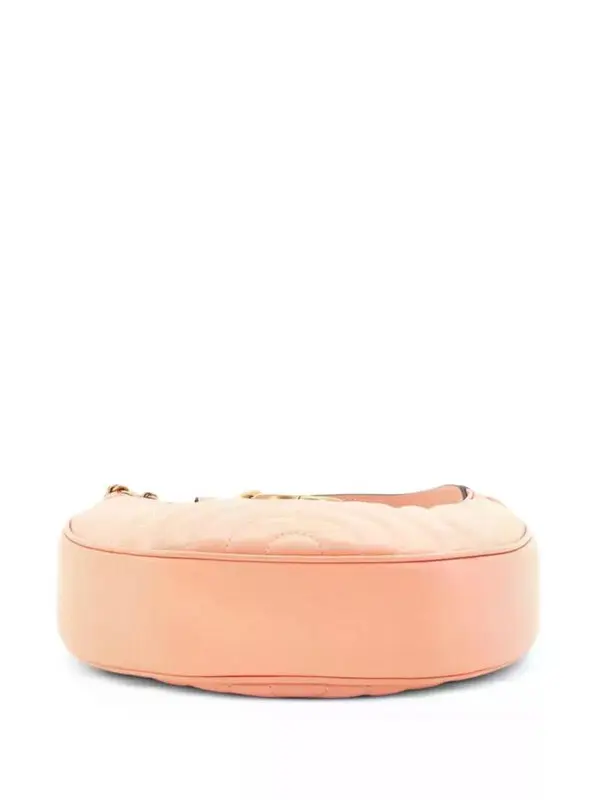 Gucci Gg Marmont Half Moon Matelasse Leather Mini Hobo Bag