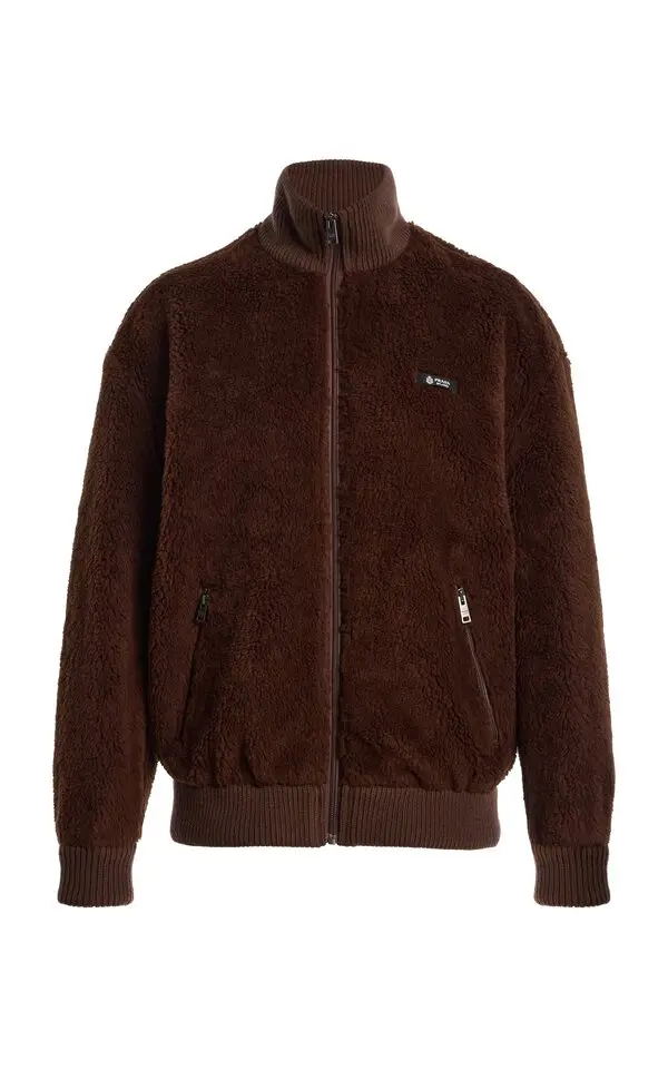Prada Wool-blend Fleece Bomber Jacket