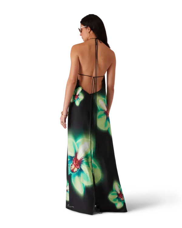 Casablanca Orchid Glitch Silk Maxi Dress
