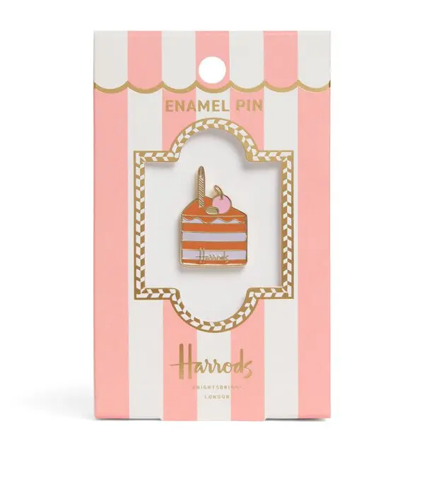 Harrods Enamel Cake Pin Badge - Gold