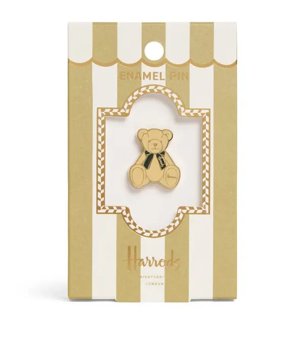 Harrods Enamel Henry Bear Pin Badge - Gold