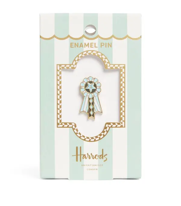 Harrods Enamel Rosette Pin Badge - Gold