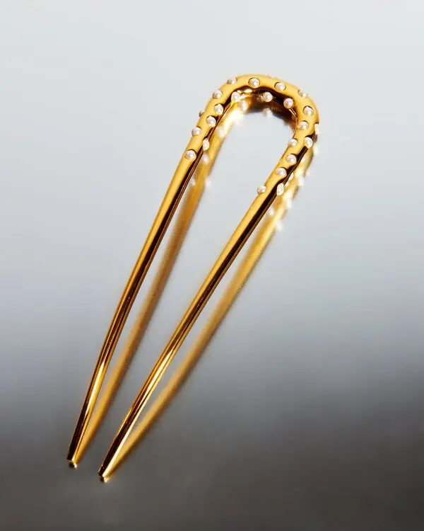 DEBORAH PAGANI X LIMITED EDITION Limited Edition Pearl Hair Pin - Gold