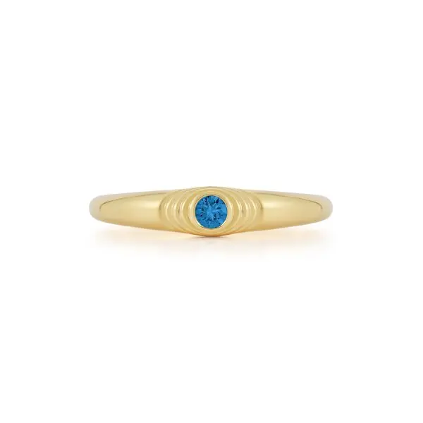 Deborah Pagani Baby Honey Motif Stacked Ring - Yellow Gold With Blue Sapphire