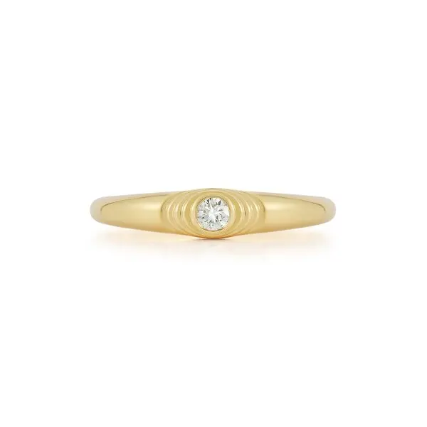 Deborah Pagani Baby Honey Motif Stacked Ring - Yellow Gold With Diamond
