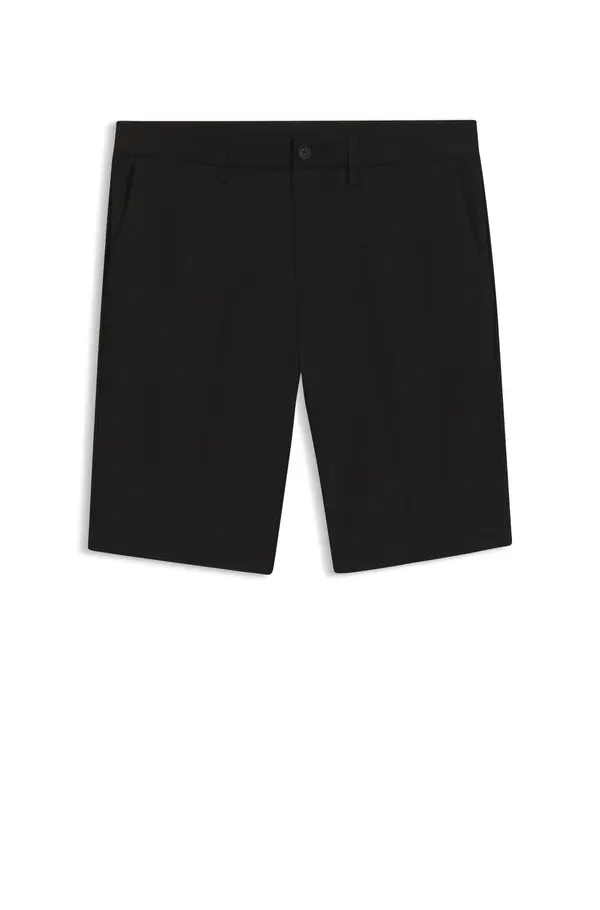BOSS Slim-fit Shorts In Water-repellent Stretch Fabric - Black