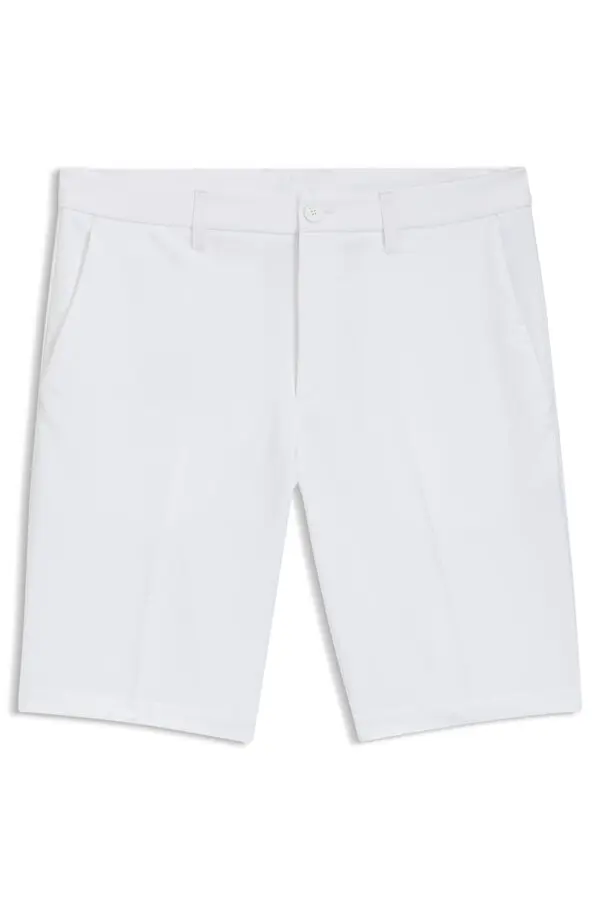 BOSS Slim-fit Shorts In Water-repellent Stretch Fabric - White