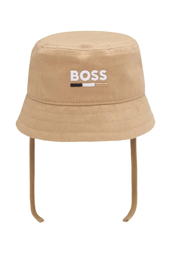 BOSS Bucket Hat With Embroidered Logo - Brown