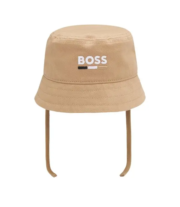 BOSS Bucket Hat With Embroidered Logo - Brown