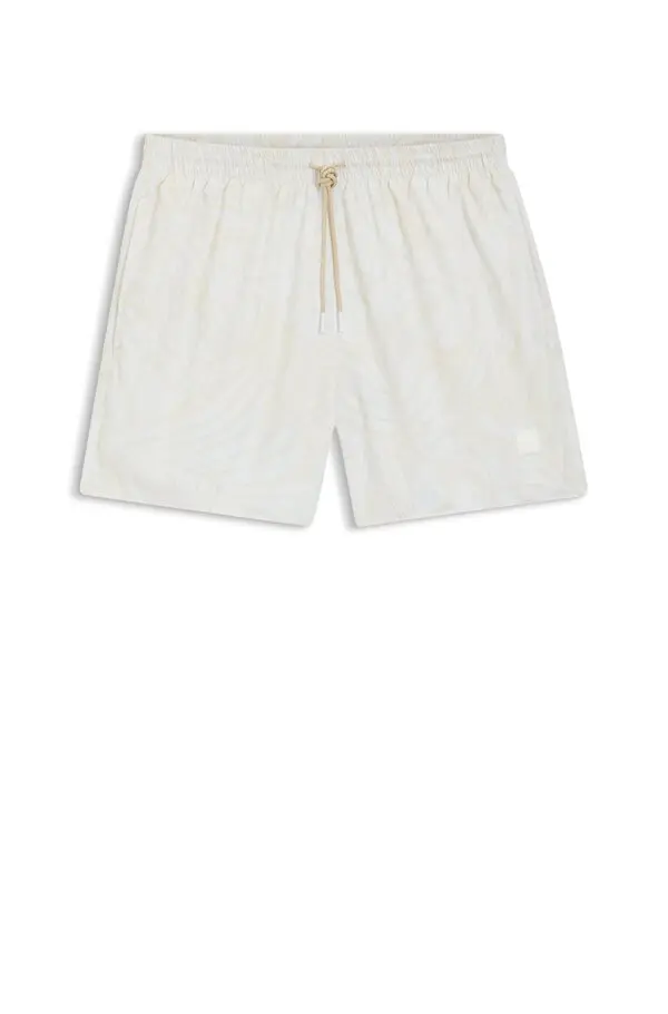 BOSS Printed Quick-dry Swim Shorts - White