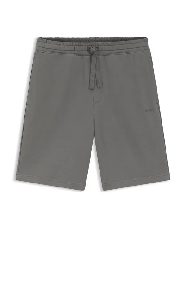 Hugo Cotton Terry Shorts With Logo - Dark Grey