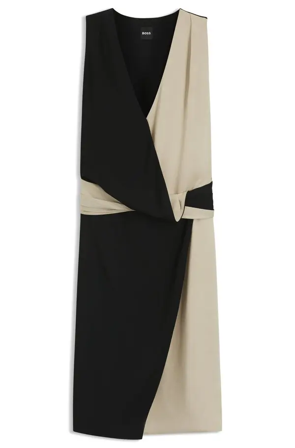 BOSS Color-blocked Wrap Dress