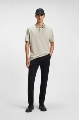 BOSS Logo-detail Polo Shirt In Cotton Piqu