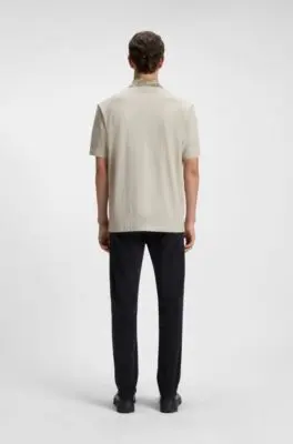 BOSS Logo-detail Polo Shirt In Cotton Piqu
