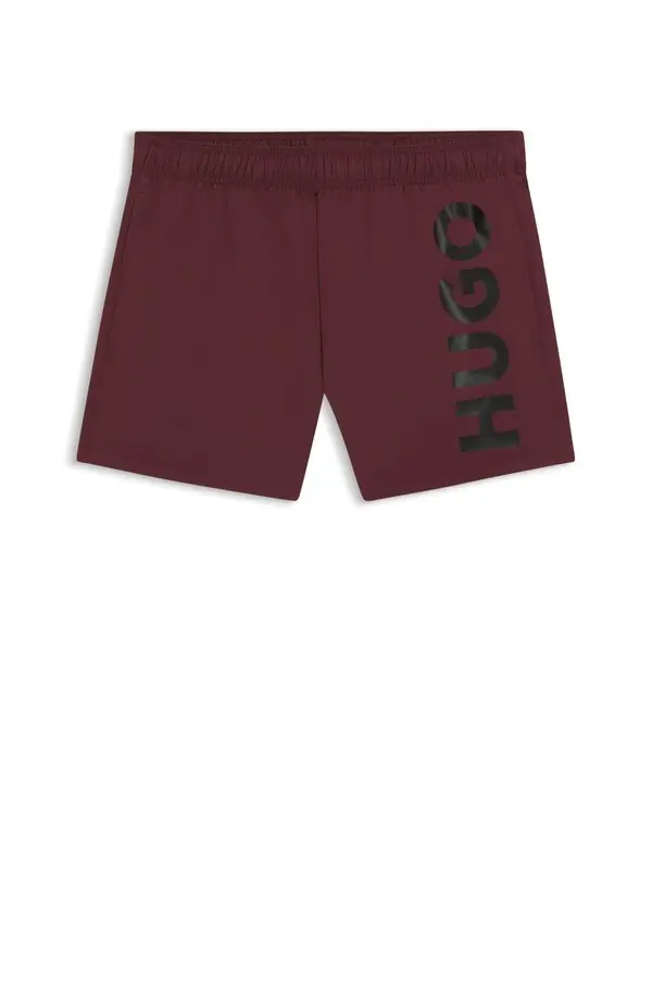 Hugo Swim Shorts With Logo - Dark Red