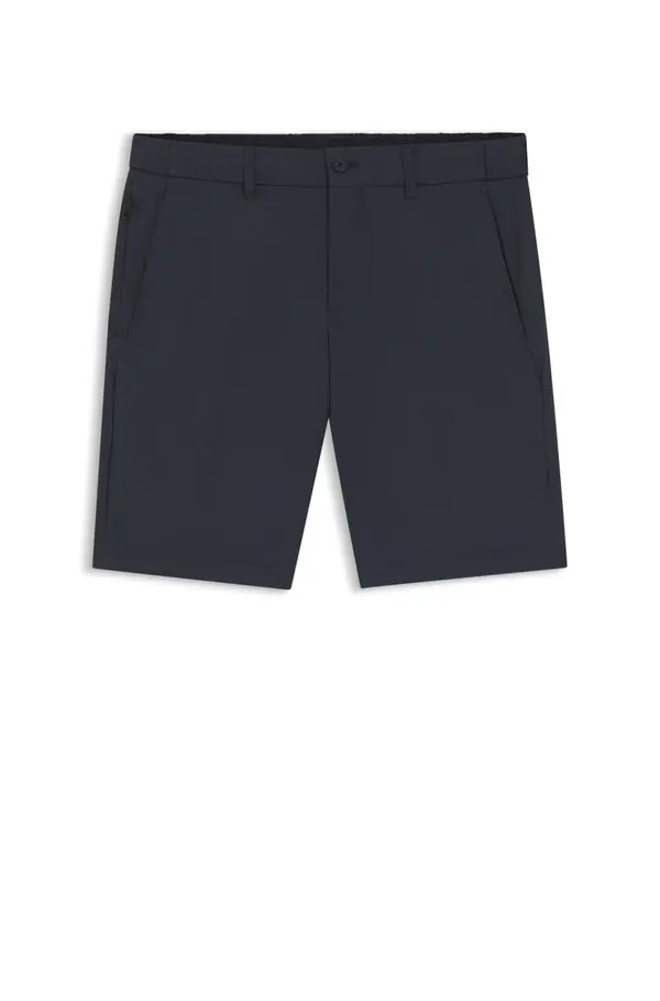 BOSS Easy-iron Shorts With Water-repellent Finish - Dark Blue